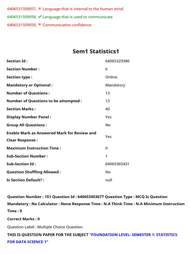 Sem1 Statistics1 | PDF