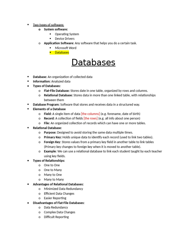 Databases Notes | PDF