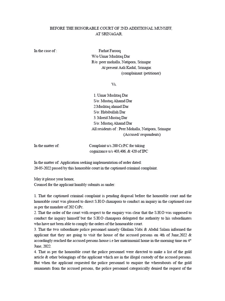 Complaint Undersec 200 | PDF