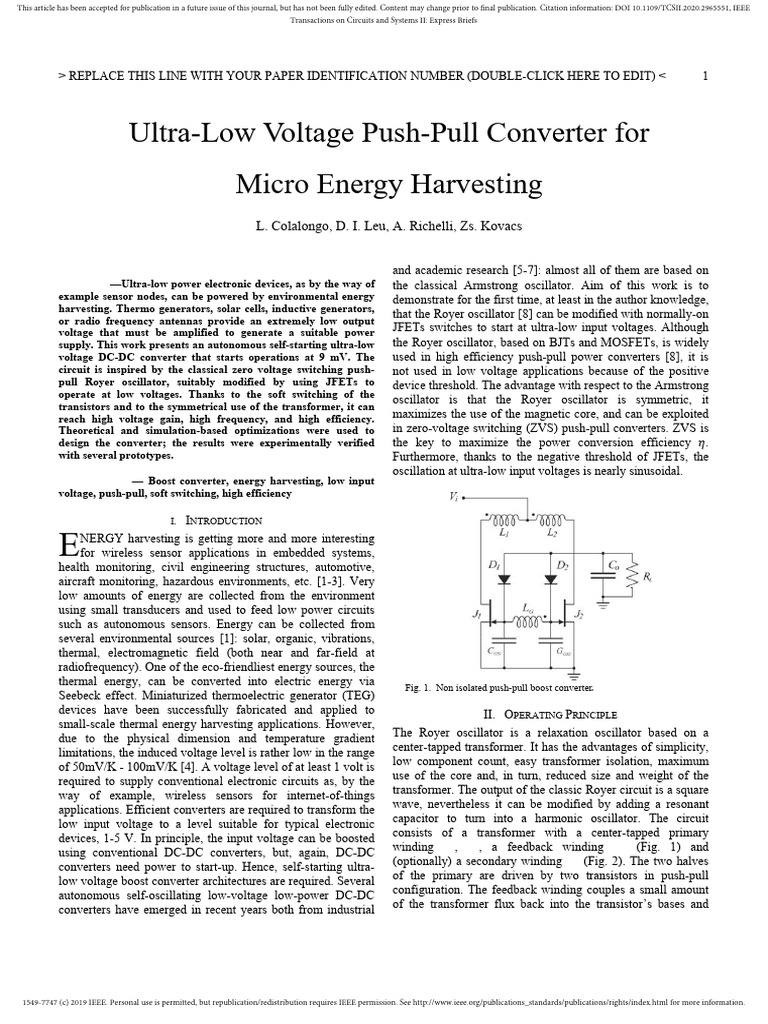 +2020.Ultra-Low Voltage Push-Pull Converter for | PDF