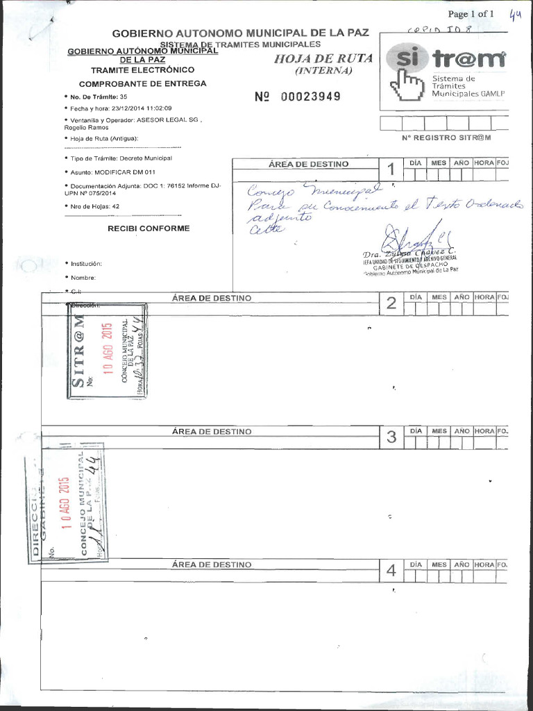 GAMLP - DM 11-14 35-14 - Reglamento Interno de Personal | PDF