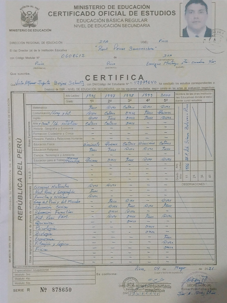Certificado de Estudios S | PDF