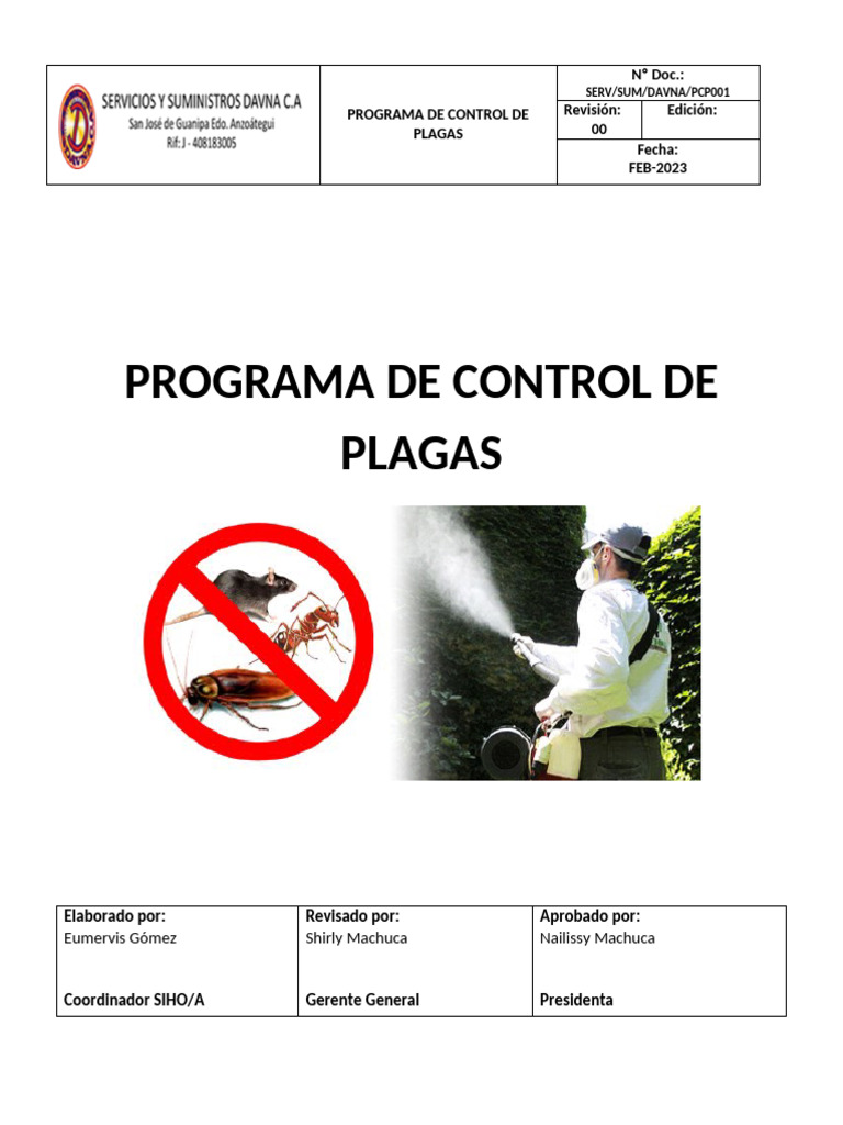 Programa de Control de Plagas | PDF