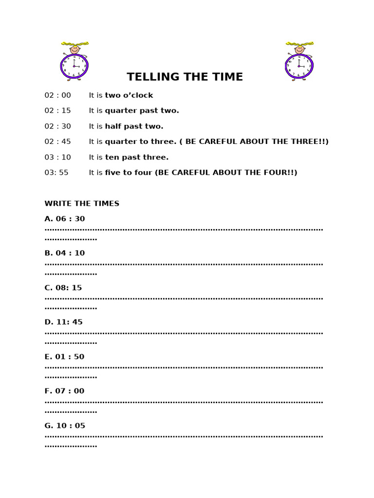 Telling The Time Grammar Guides - 121185 | PDF