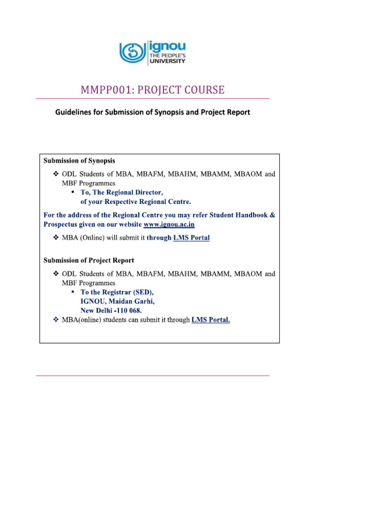 MMPP001 PROJECT GUIDELINES-New 2024 | PDF