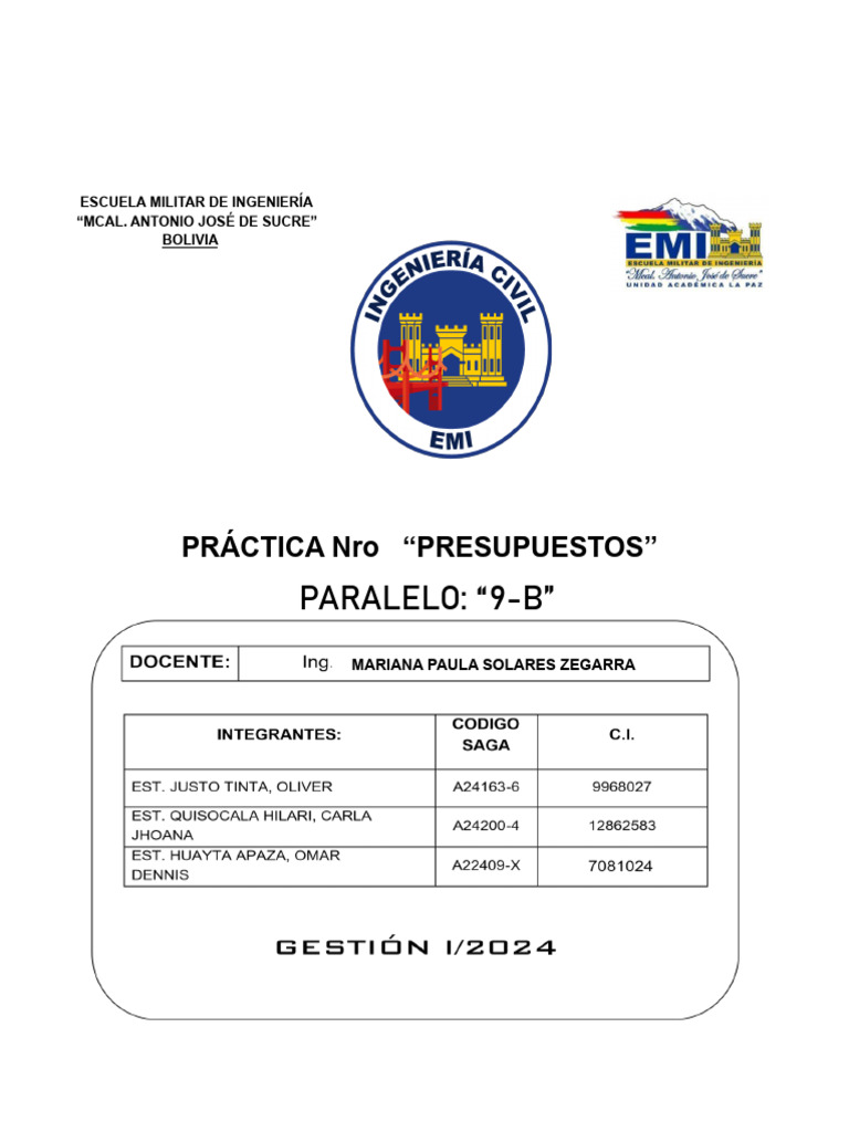 Practica Presupuestos - Formularios Corregido | PDF