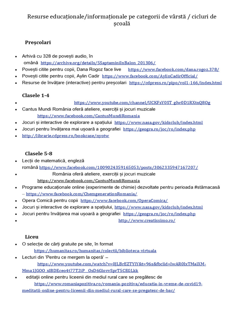 Resurse Educationale-Informationale | PDF