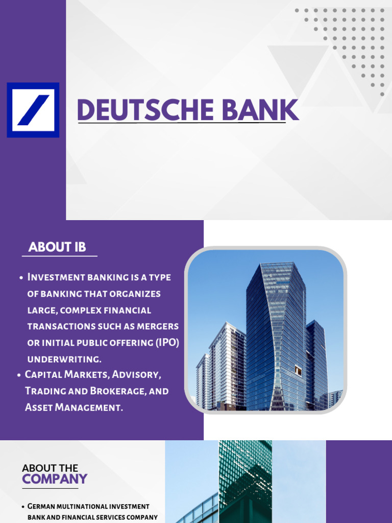 Deutsche Bank | PDF | Investment Banking | Career & Growth