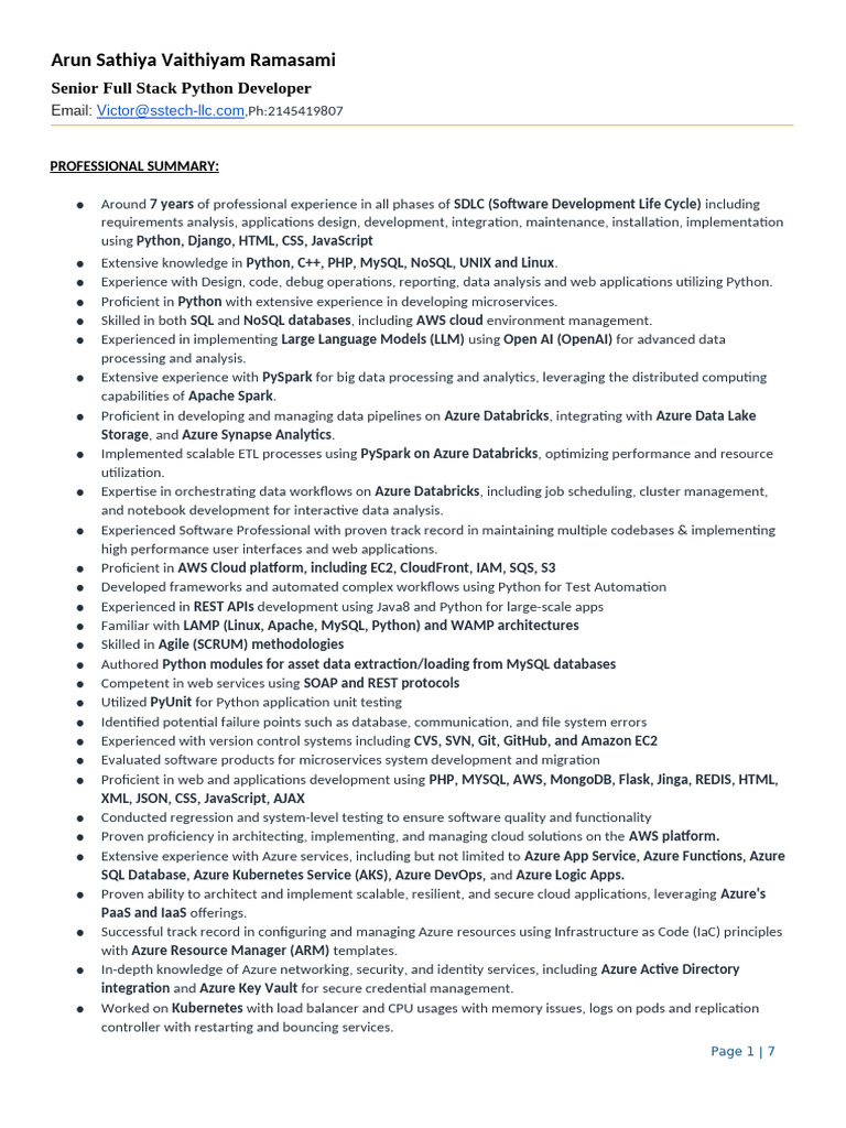 Arun Sathiya Resume | PDF