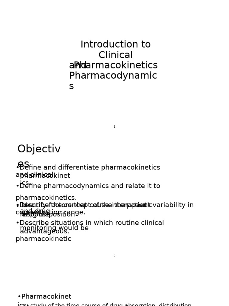 Lm1 Pharmacokinetics and Pharmacodynamics PDF | PDF