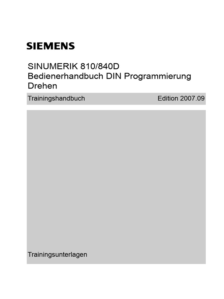 Trainingshandbuch DIN Programmierung | PDF