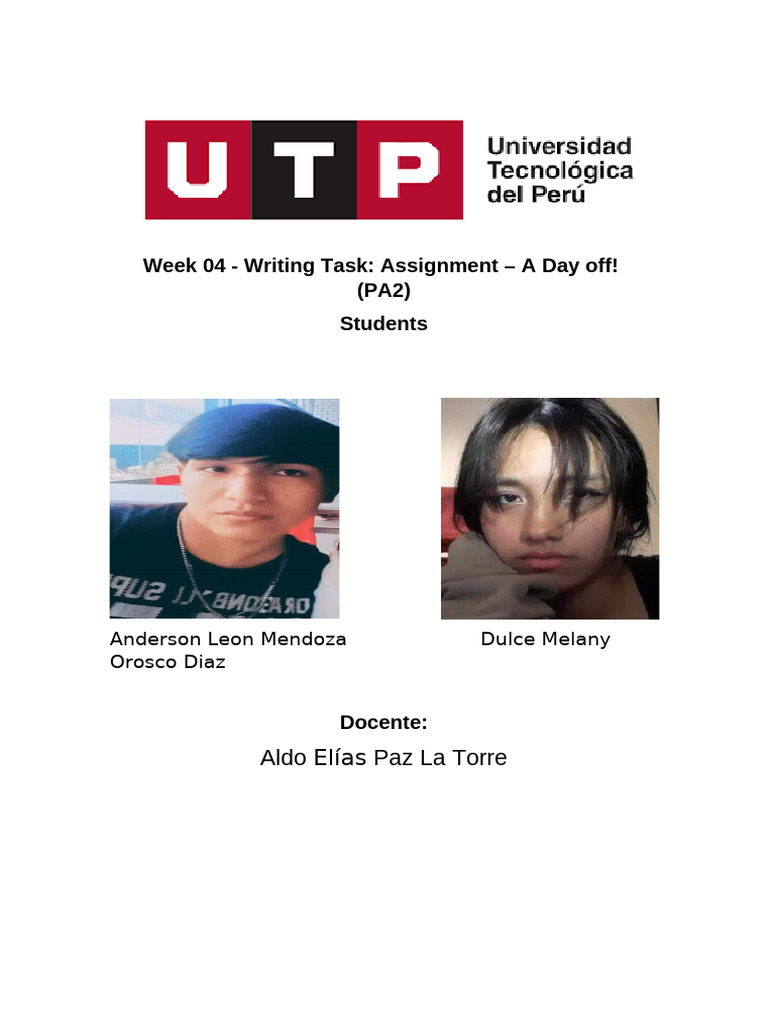 Week 04 - Writing Task - Assignment - A Day Off!! (PA2) | PDF