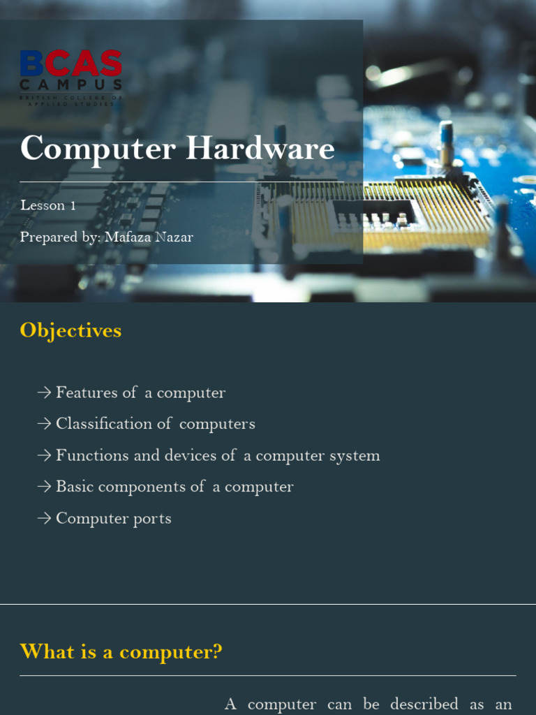 Computer Hardware Lec1 | PDF