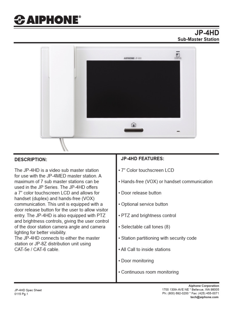JP 4HD Spec | PDF