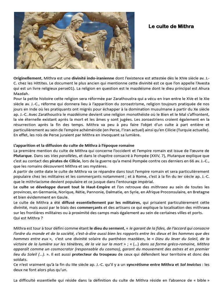 MJC Culte de Mithra | PDF