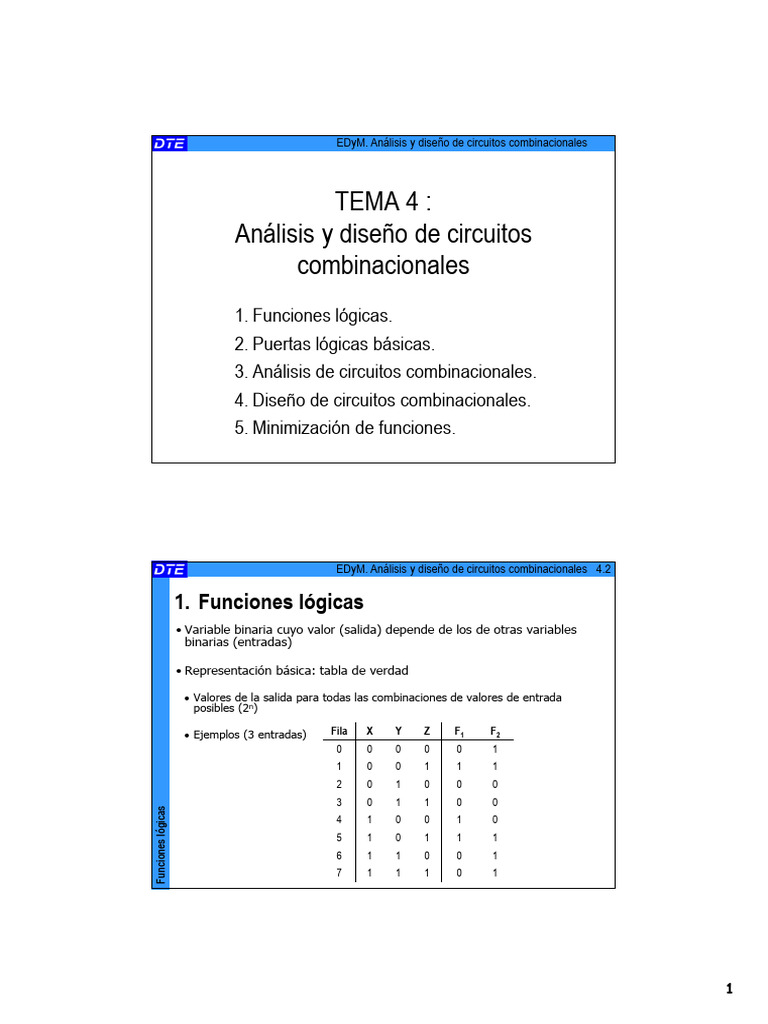 Tema 4 Circuitos Combinacionales | PDF