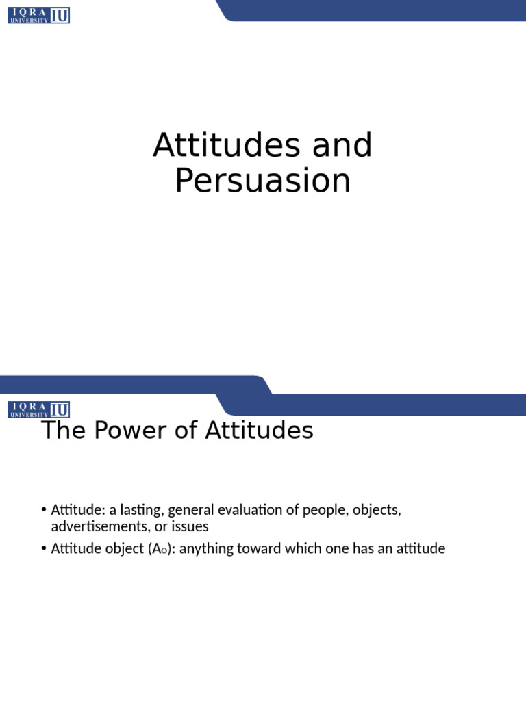 Attitudes and Persuasion | PDF | Attitude (Psychology) | Psychological ...