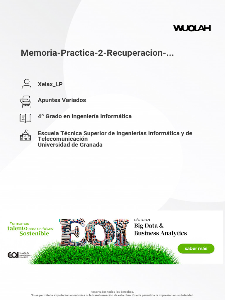 Memoria Practica 2 Recuperacion Informacion RI | PDF
