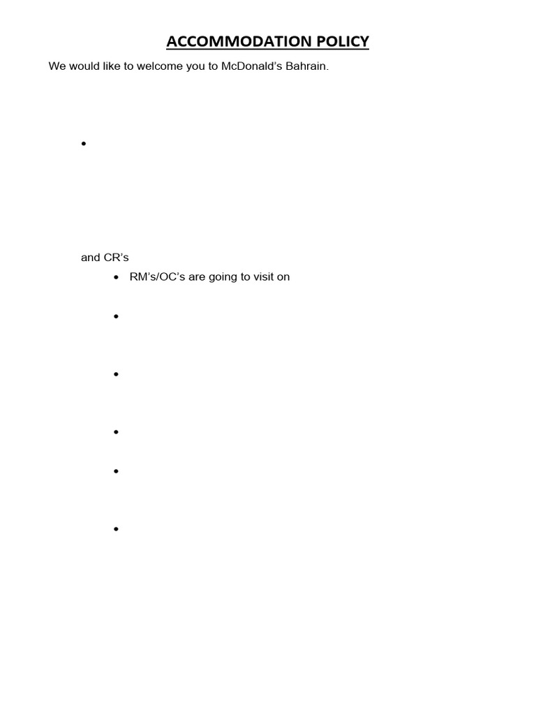 ACCOMMODATION POLICY - 2024 FINAL | PDF