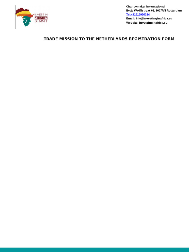 Trade Mission Registration Form | PDF