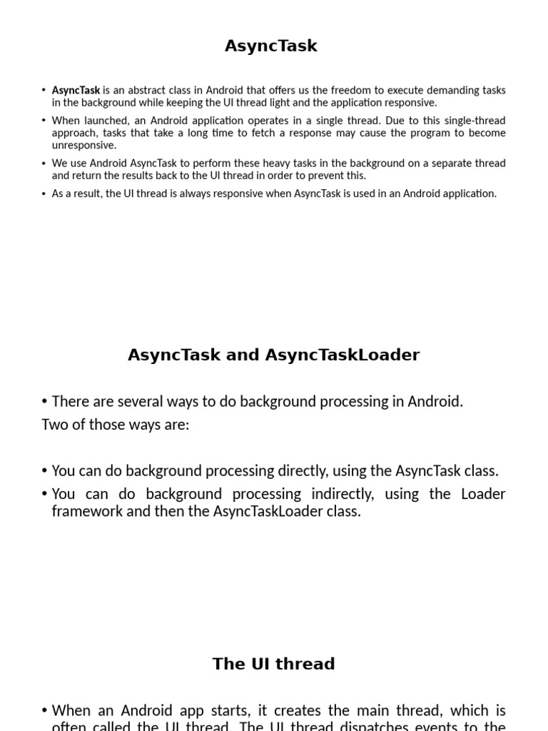 AsyncTask and AsyncTaskLoader | PDF