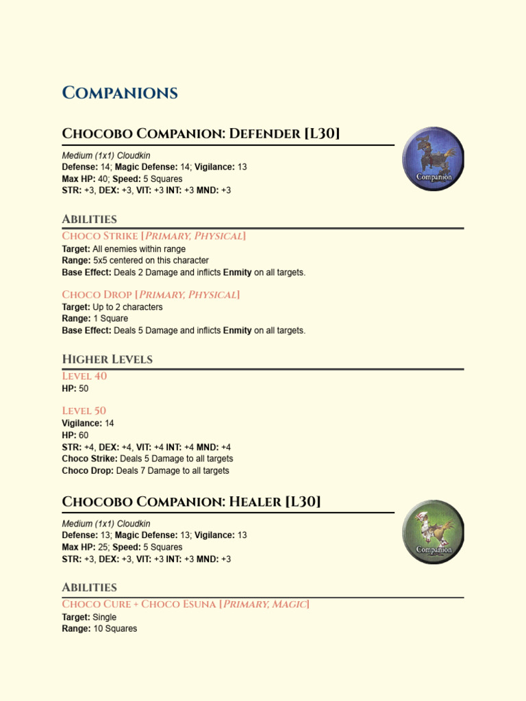 FFXIV TTRPG Bestiary Trial Version | PDF