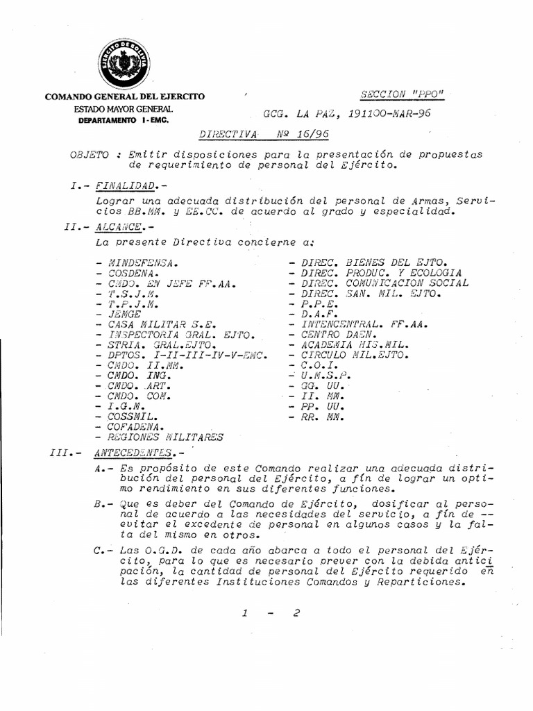 11 Emitir Disposiciones para La Presentacion de Propuestas de Requerimiento de Personal Del ...