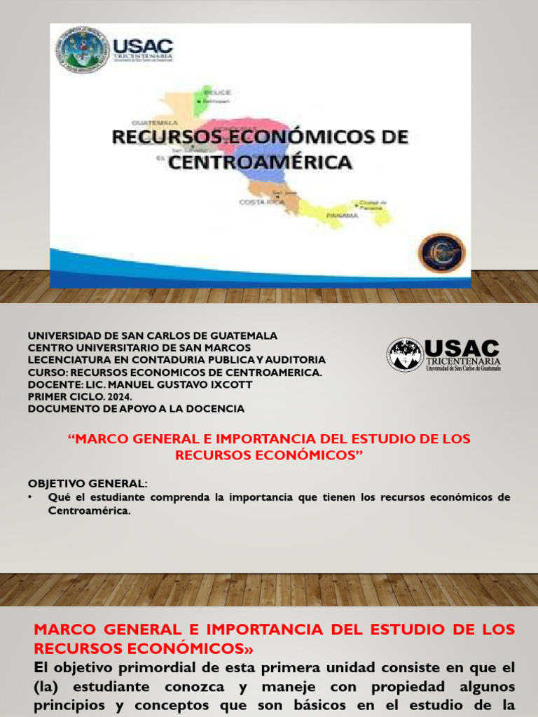 Clase 1. Marco General e Importancia de Los Recursos Economicos. | PDF