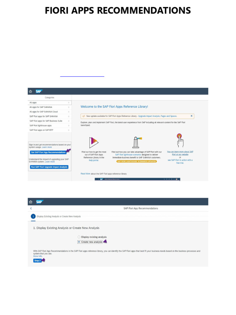 Fiori Apps Recommendations | PDF