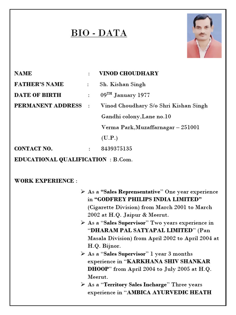 Resume Vinod Choudhary | PDF