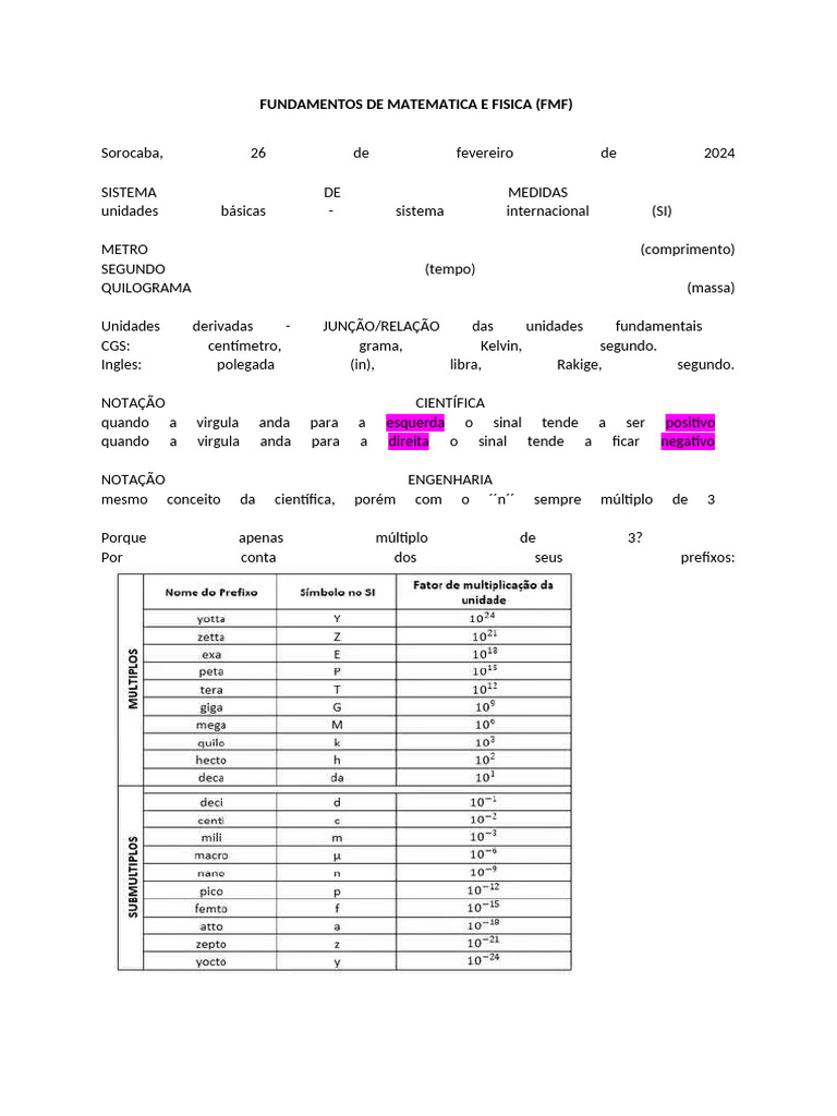 Fundamentos de Matematica E Fisica (FMF) | PDF