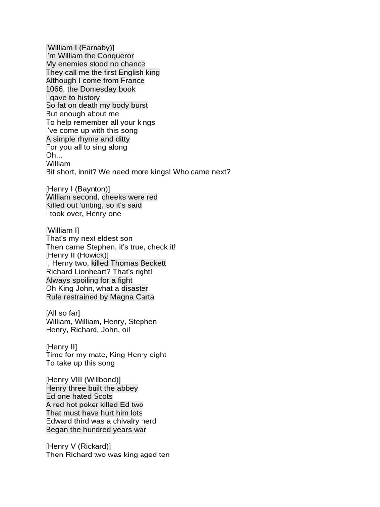 William I Songtext | PDF
