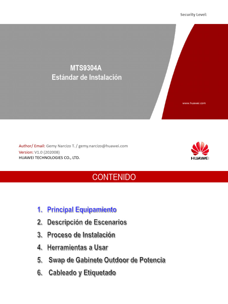Estándar de Instalación MTS9304A V1.0 | PDF