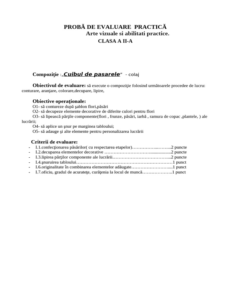 EVALUARE AVAP de Trimis | PDF