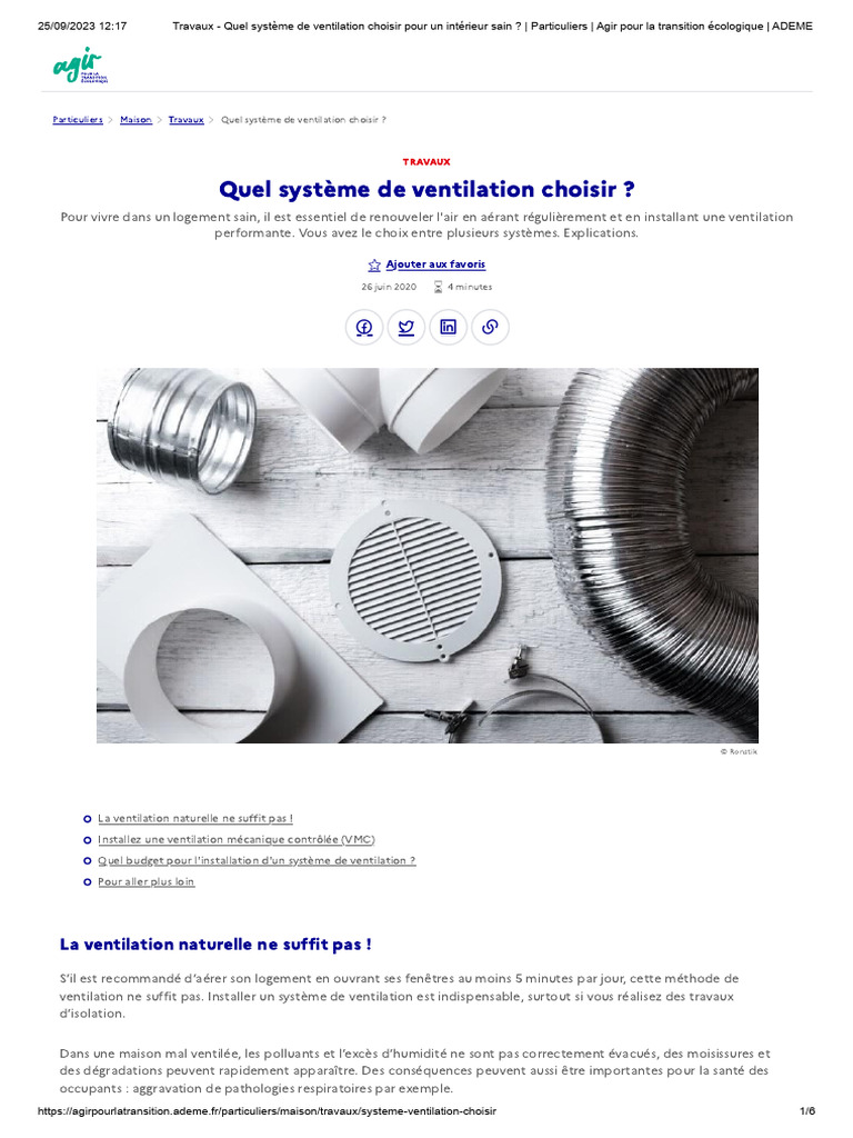 Travaux - Quel Système de Ventilation Choisir Pour Un Intérieur Sain ...