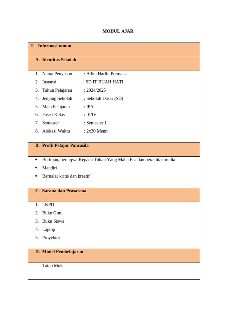 Modul Ajar M. T. I Atika Harlin Permata 2120059 Oke | PDF