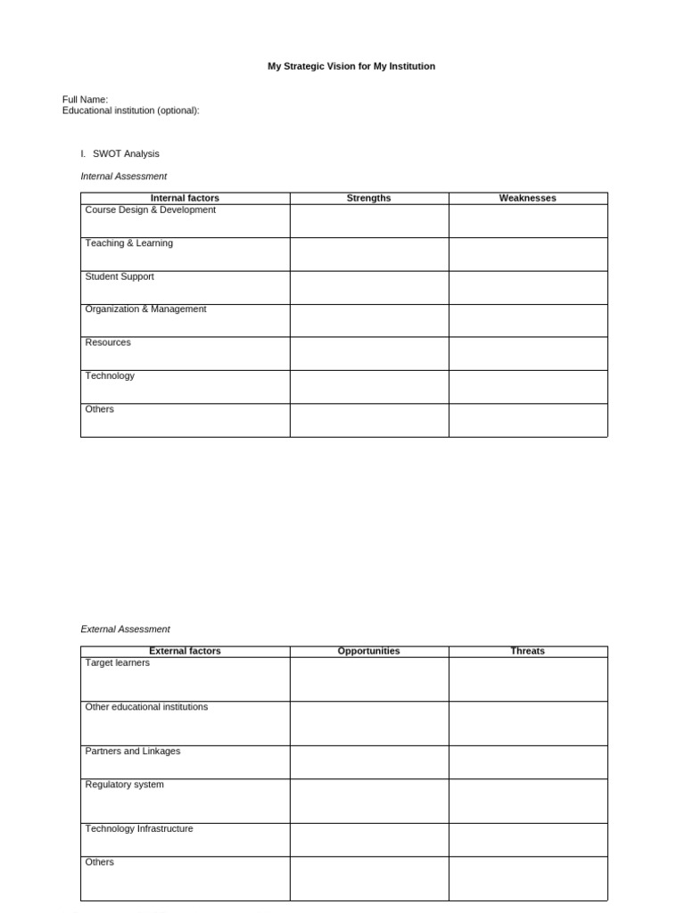 Strategic Planning Matrix | PDF