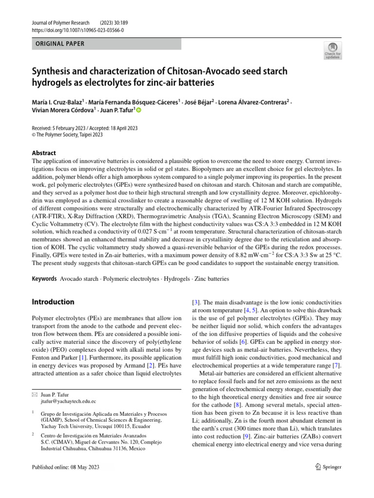 Synthesis and Characterization of Chitosan Avocado Seed Starch | PDF ...