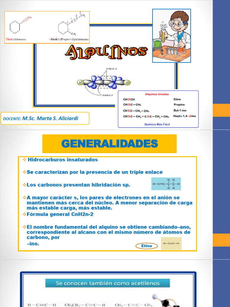 Presentación Teoría Alquinos | PDF | Química Orgánica | Química
