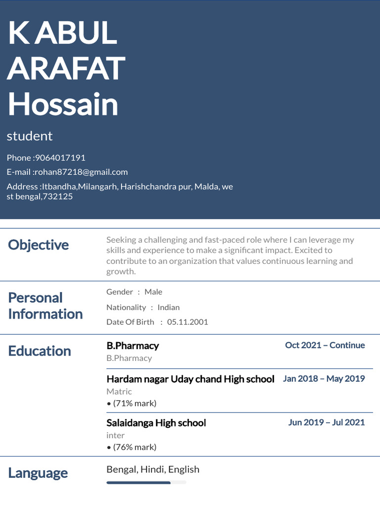 K Abul Arafat - Resume - 592 | PDF