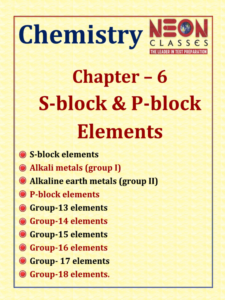 Chapter_6_s_Block_and_p_block_elements_Important_MCQs_for_SSC_, | PDF