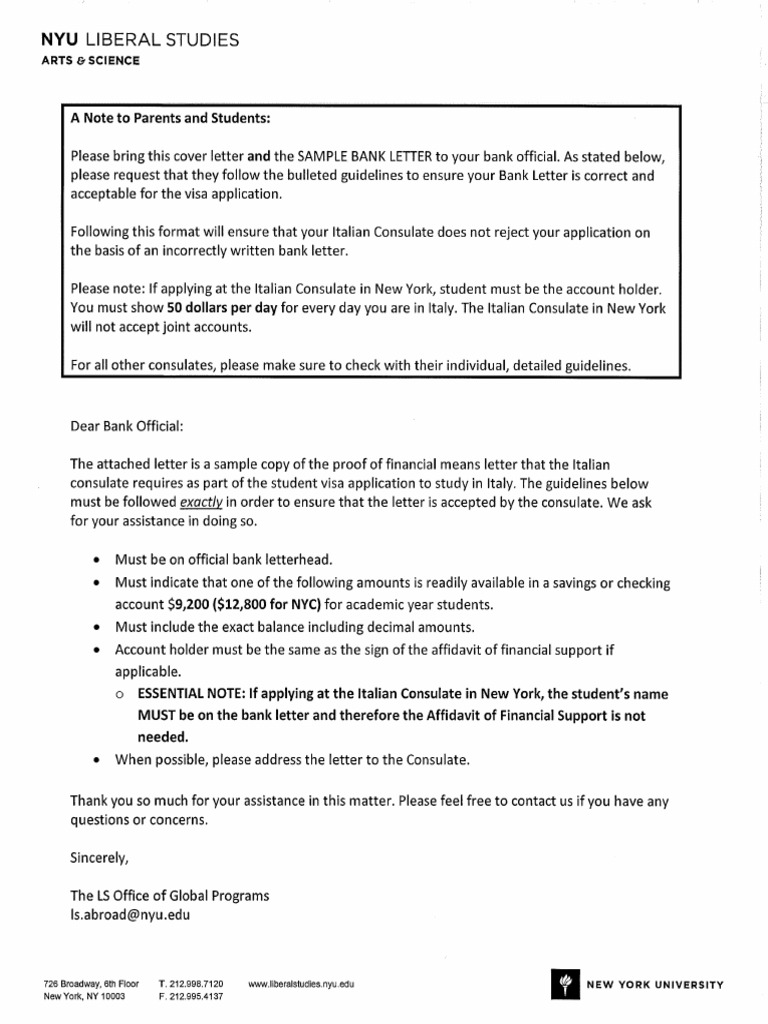 Sample Bank Letter | PDF
