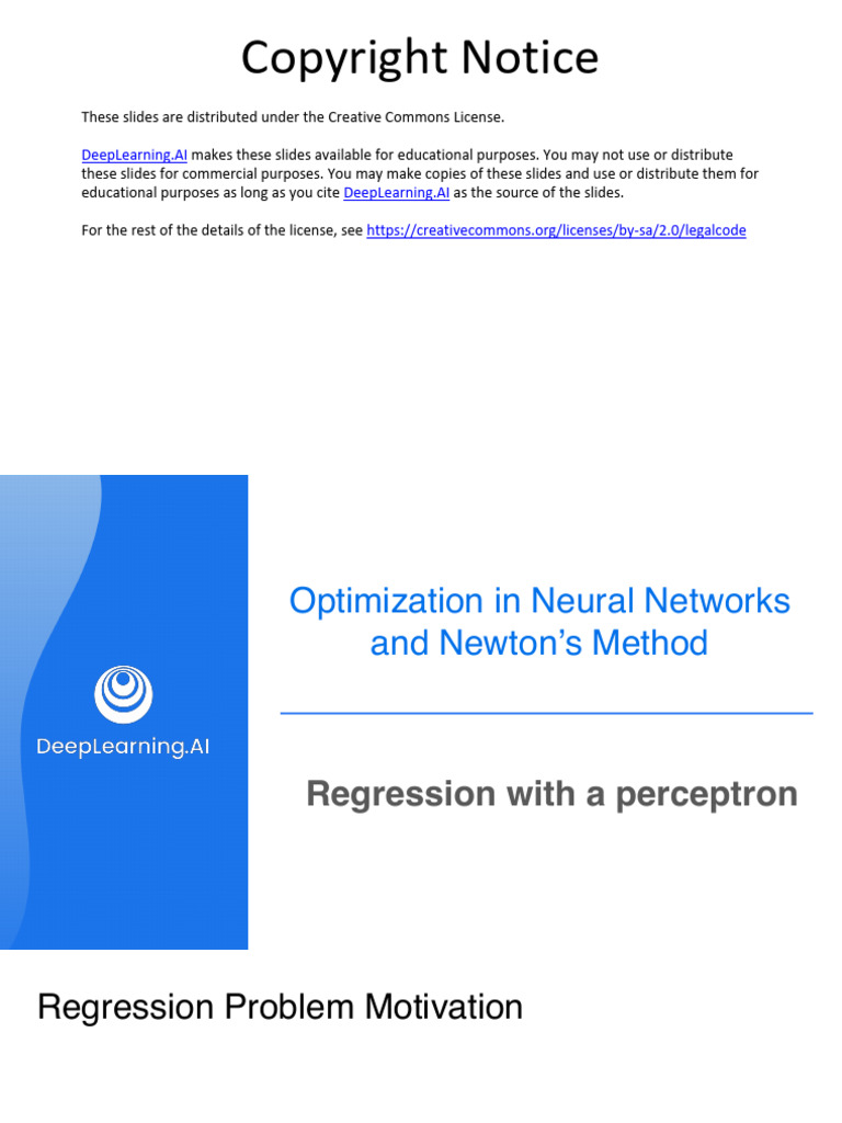 Week 3 - Optimization in Neural Networks and Newton’s Method | PDF