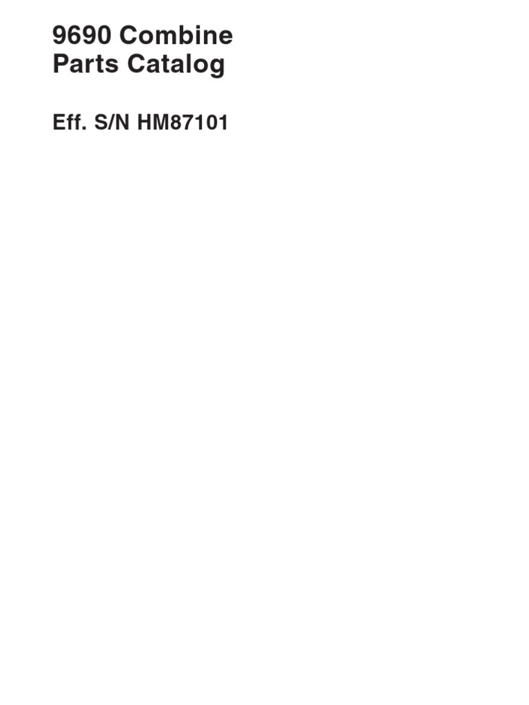 Massey Ferguson MF 9690 Combine Parts Catalog Manual | PDF