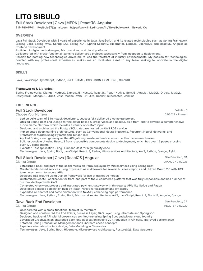 Lito Sibulo Resume | PDF