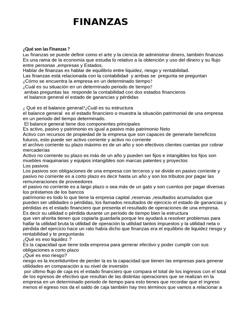 Qué Son Las Finanzas | PDF