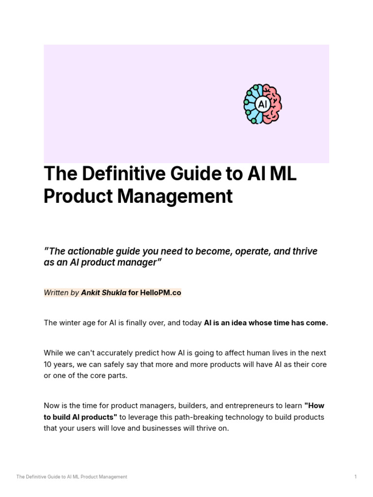 Guide To AI ML Product Management - HelloPM - Co | PDF