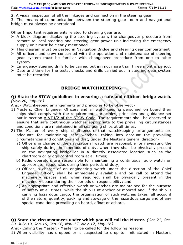 Bridge Watchkeeping Solved | PDF | Anchor | Business