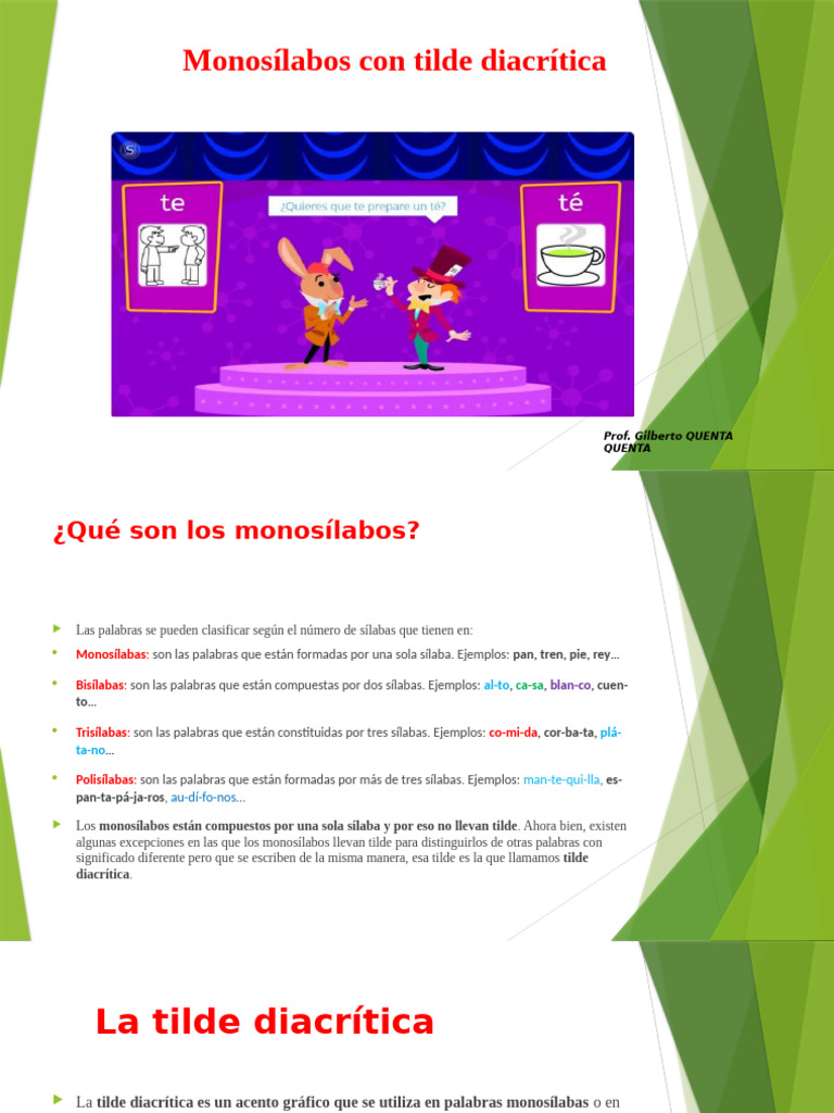 Monosílabos y su tilde diacrítica | PDF | Sílaba | Lingüística