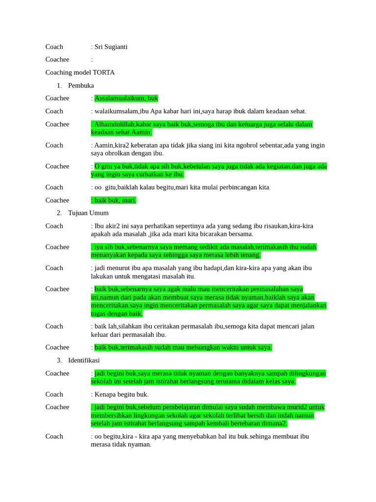 Percakapan Coaching | PDF